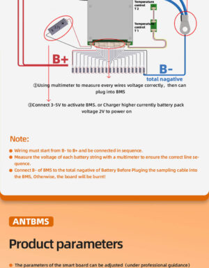 ANT BMS 21S-30S 170A-380A 400A 420A Smart 72V-130V Lifepo4 li-ion LTO ...